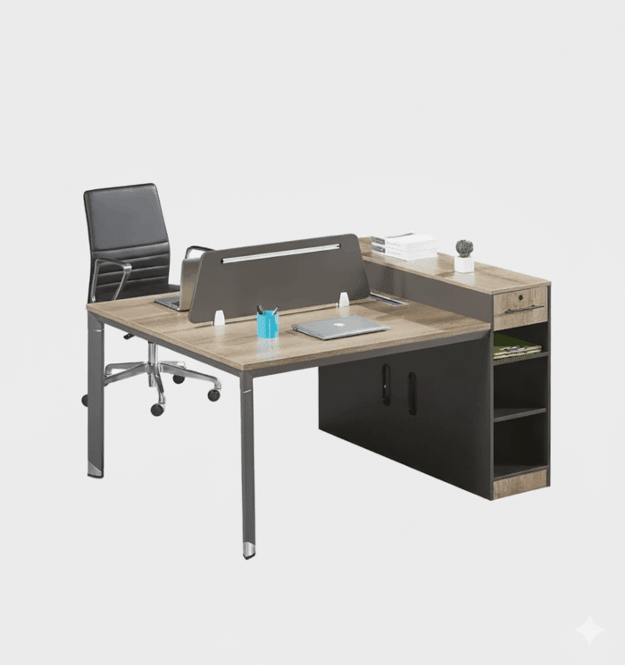 Bureau Double Poste Moderne en Bois et Métal – Modèle Marguerite - Big ...