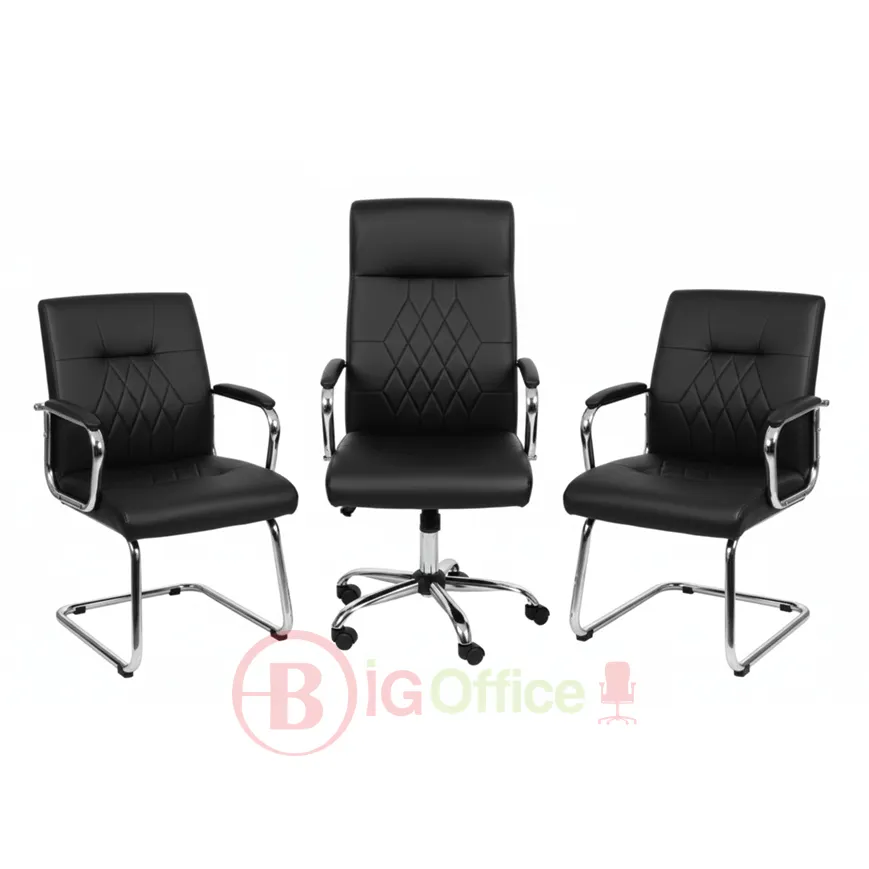 Ensemble de Chaises de Bureau – Fauteuil Direction + 2 Chaises Visiteur ...