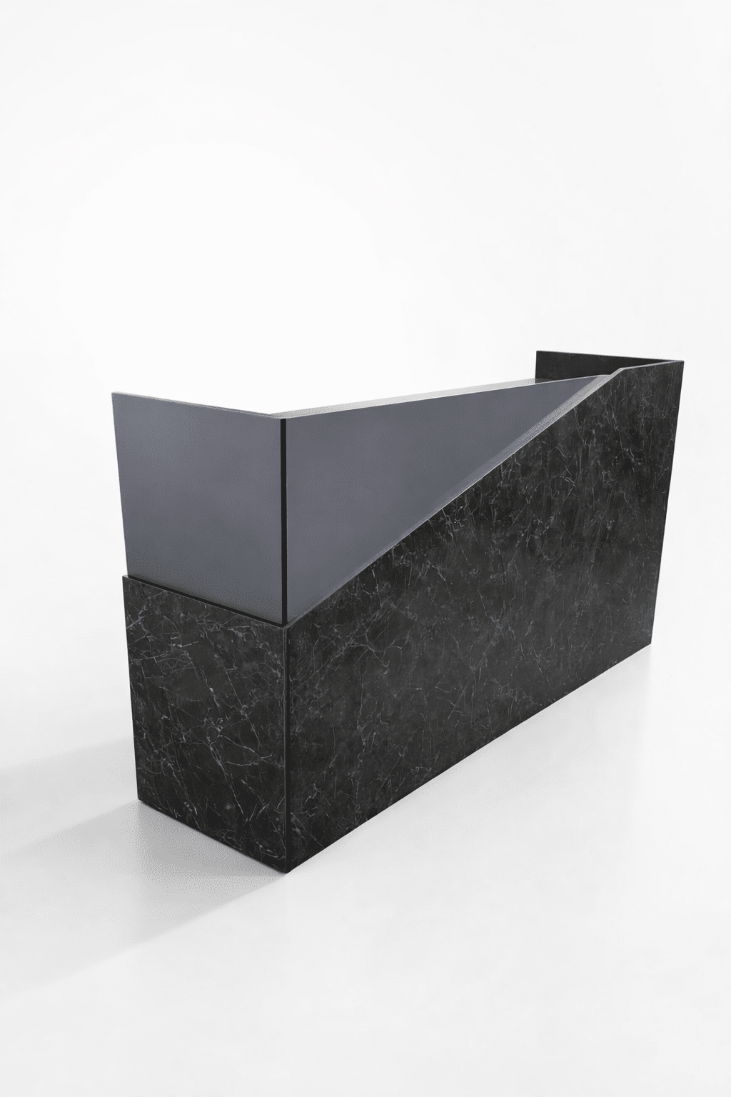 Comptoir de Réception Design en MDF Effet Marbre Noir – Accueil ...